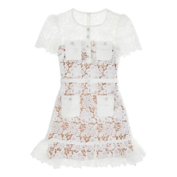 Self-Portrait | Dresses | Self Portrait Lace Mini Dress With Belt Women ...